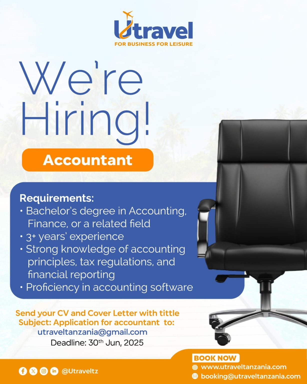 Accountant Job Vacancy at Utravel Tanzania | AJIRA YAKO